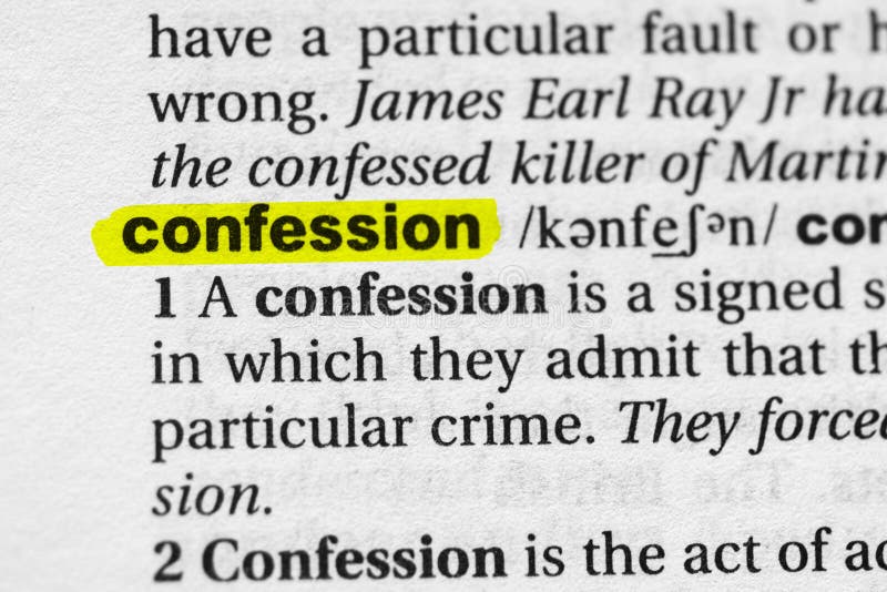 Highlighted Word Confession Concept and Meaning Stock Photo - Image of ...
