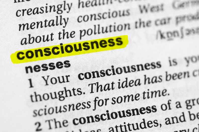 Consciousness Word Cloud Concept on Grey Background Stock Photo - Image ...