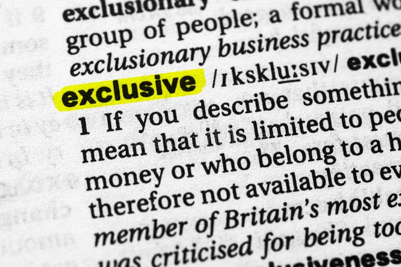 Highlighted Word Exclusive Concept and Meaning Stock Photo - Image of ...