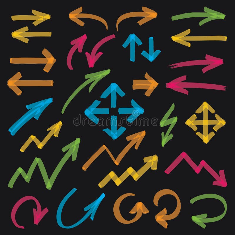 Highlighter Arrows Design Elements Stock Vector - Illustration of ...