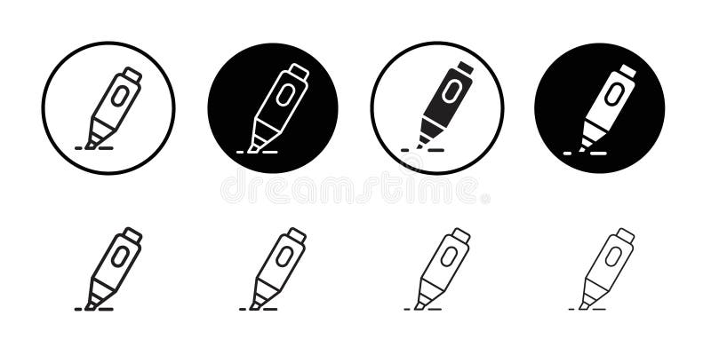 Highlighter Icon Isolated Flat Vector in Outline Stock Vector ...