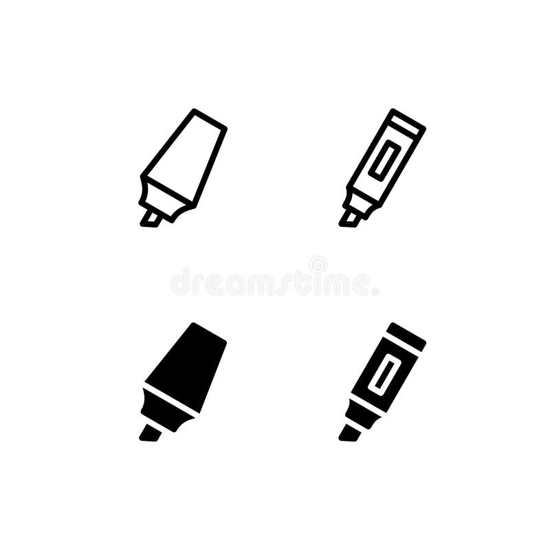 Highlighter Icon Logo Vector Symbol. Marker Icon Isolated on White ...