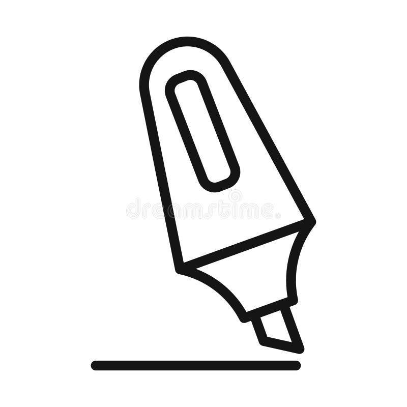 Highlighter Icon Set Bright Color Marker Illustrations for Educational ...