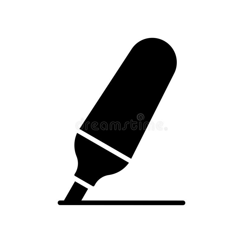 Highlighter Icon Set. Highlight Pen or Marker Vector Symbol in Filled and Outlined Style Stock ...