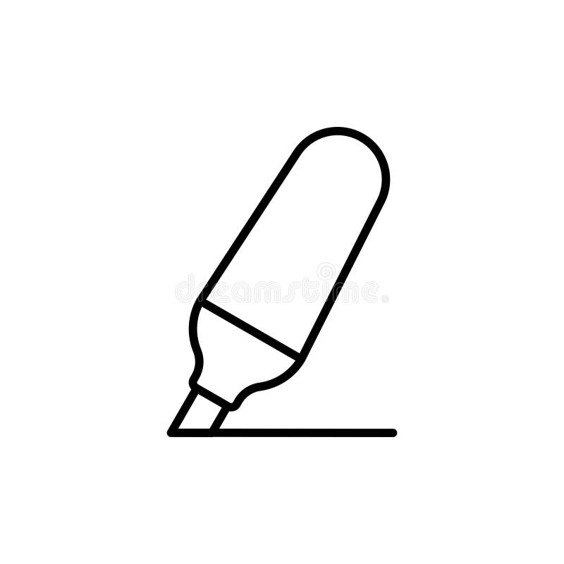 Highlighter Icon Set. Highlight Pen or Marker Vector Symbol in Filled ...