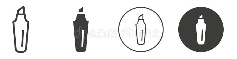Highlighter Icon Simple Outline Vector Logo Stock Vector - Illustration ...