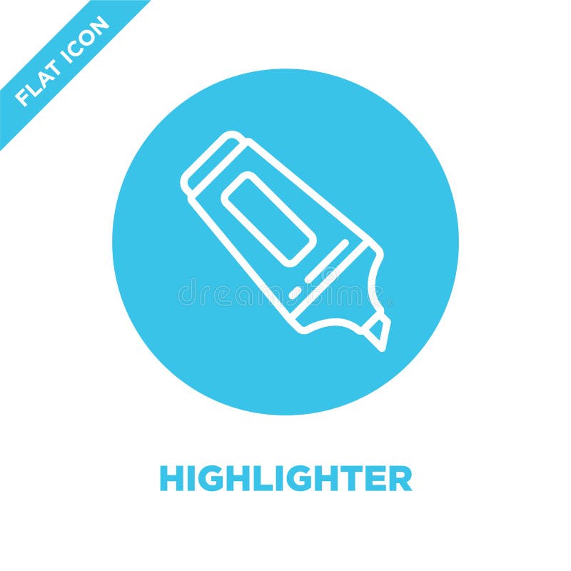 Highlighter Icon Vector from Stationery Collection. Thin Line ...