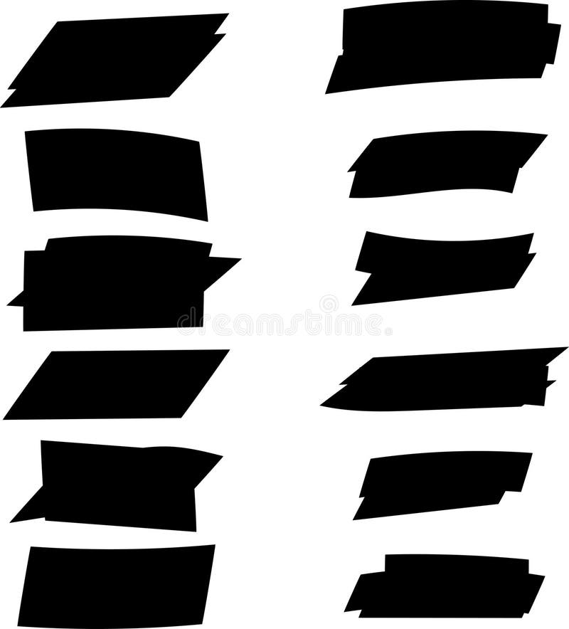 Highlighter Line Marker Strokes Lines Vector. Watercolor Hand Drawn ...