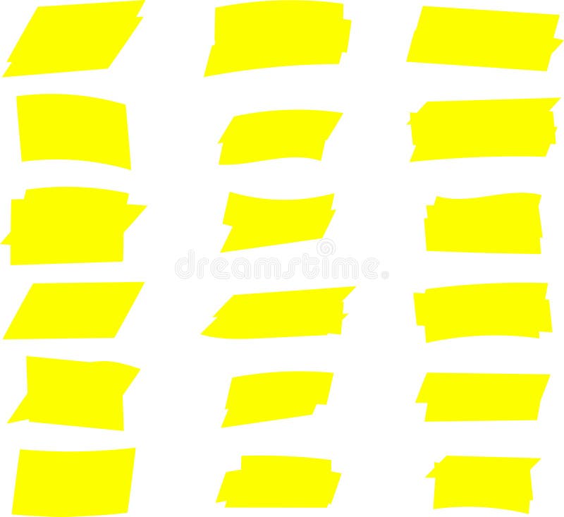 Highlighter Line Marker Strokes Lines Vector. Watercolor Hand Drawn ...