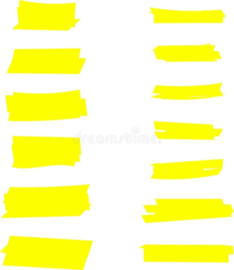 Highlighter Line Marker Strokes Lines Vector. Watercolor Hand Drawn ...