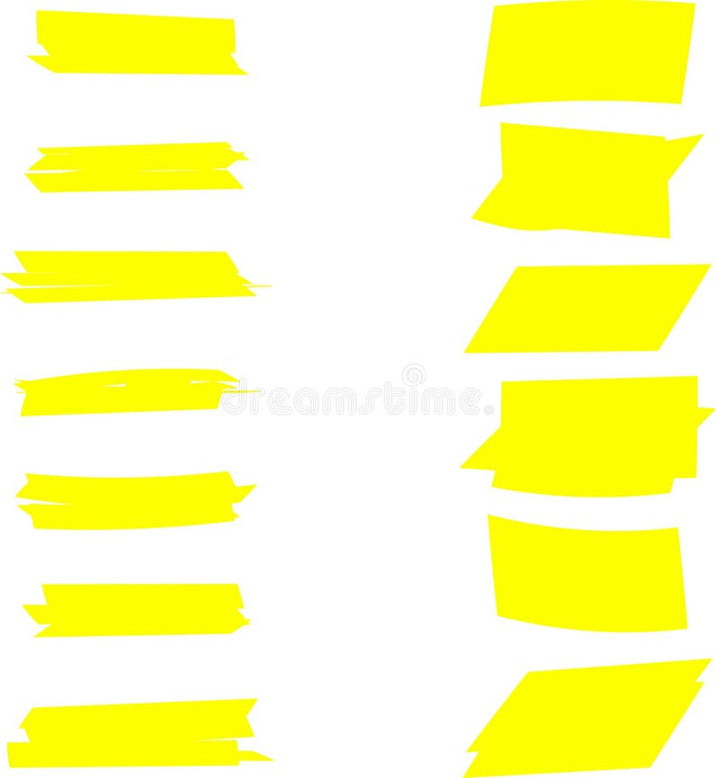 Highlighter Line Marker Strokes Lines Vector. Watercolor Hand Drawn ...