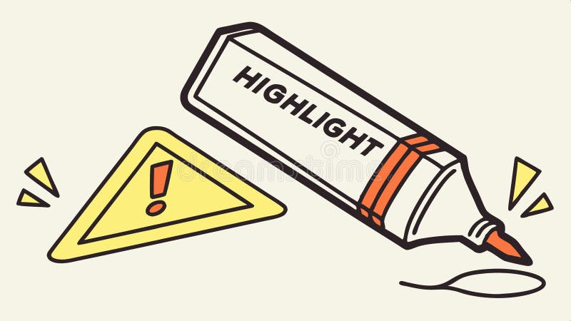 Highlighter Marker Icon, Text Highlight and Editing Tool Vector Design ...