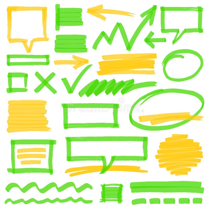 Highlighter Marking Design Elements Stock Vector - Illustration of ...