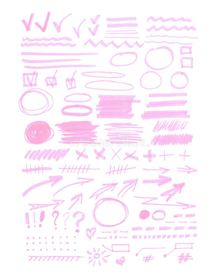 Highlighter marks big set stock vector. Illustration of transparent ...