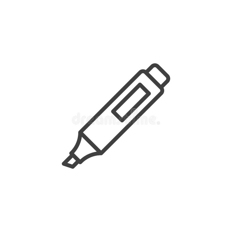 Highlighter pen line icon stock vector. Illustration of highlighter ...