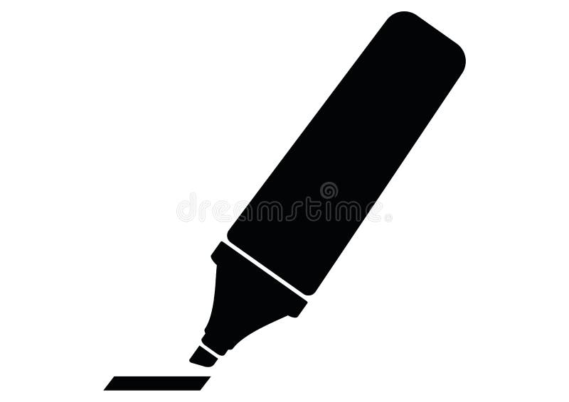 Highlighter Pen Monochrome Vector Stock Vector - Illustration of ...