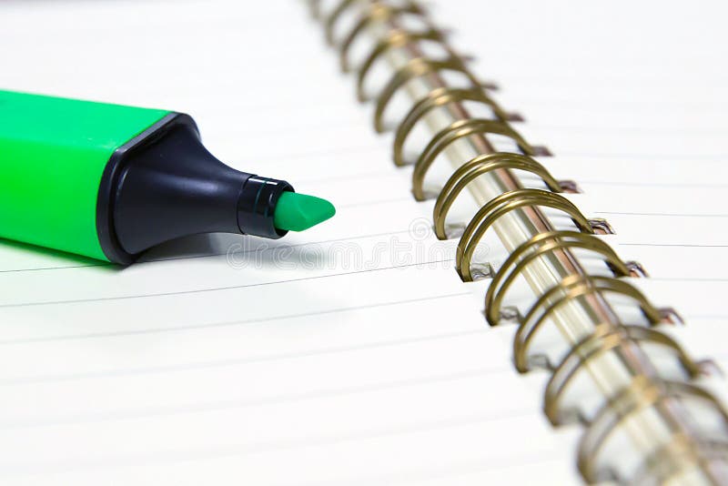 Highlighter Pen and Notebook. Stock Image - Image of drawing, equipment ...