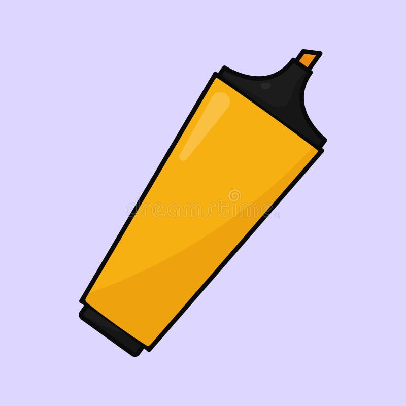 Highlighter Pen Vector Illustration Icon School Office Stationery ...