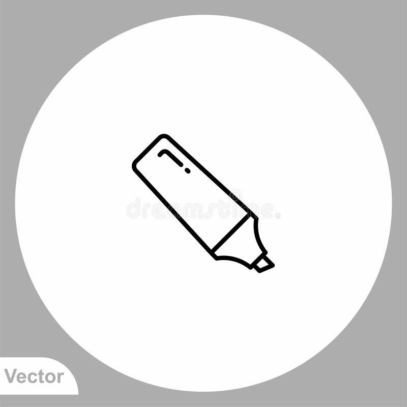 Highlighter Vector Icon Sign Symbol Stock Vector - Illustration of ...