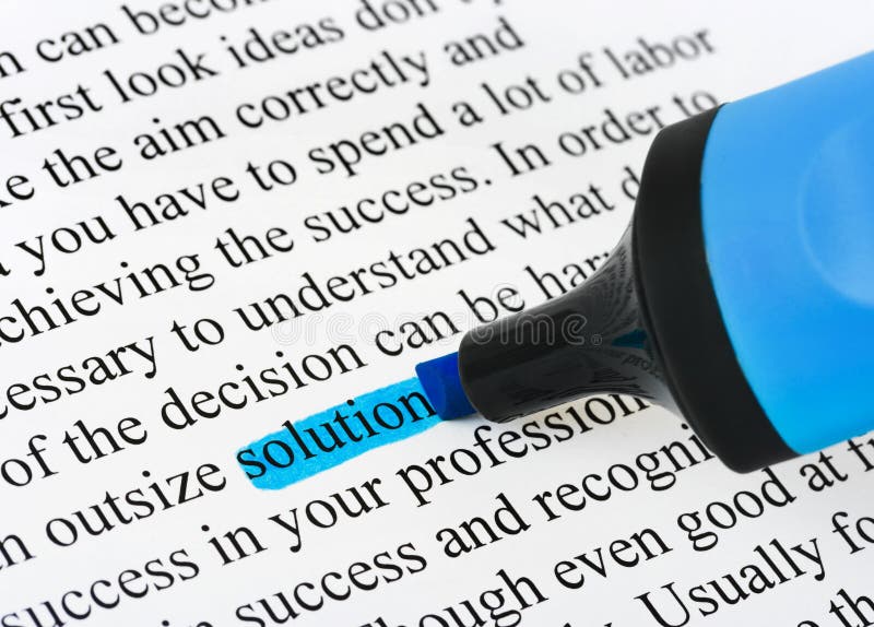 The Word Solution in a Dictionary Stock Image - Image of boss ...