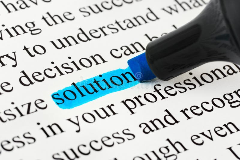 The Word Solution in a Dictionary Stock Image - Image of boss ...