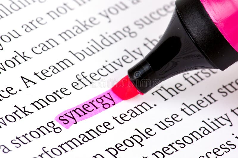 Synergy road sign stock image. Image of effort, collaboration - 4373501