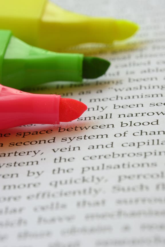 Highlighters for Efficient Highlighting Technique To Study Stock Photo ...