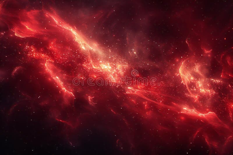 Highlighting Abstract Dark Red Background with Space Nebula and Stars ...