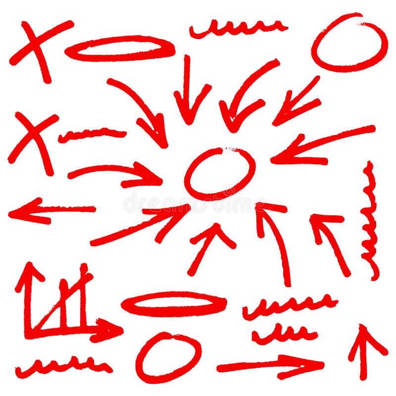 Highlighting Elements, Arrows, Circles and Abstract Doodle Writing ...