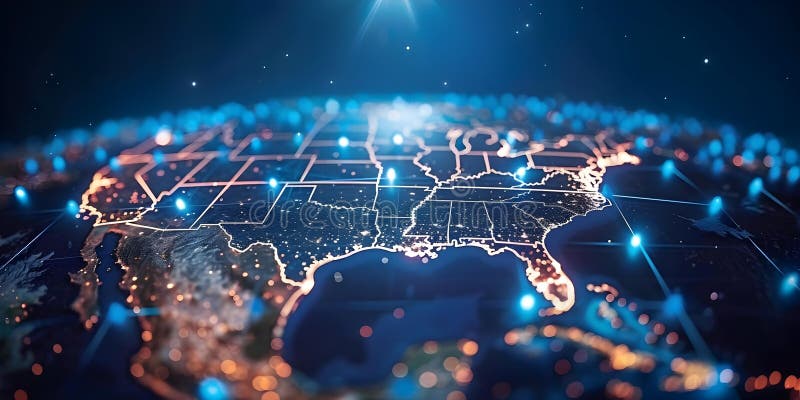 Highlighting Global Connectivity: a Digital World Globe Centered on USA ...