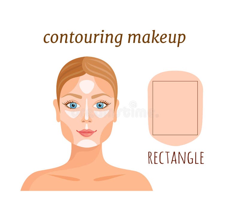 Highlighting and Shading of Rectangle Female Face. Vector Stock Vector ...