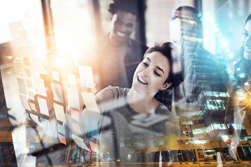 Highlighting Some Key Points. Multiple Exposure Shot of Businesspeople ...