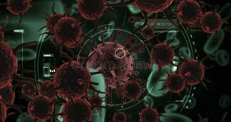 Highlighting Virus Detection, Digital Visualization with Futuristic ...