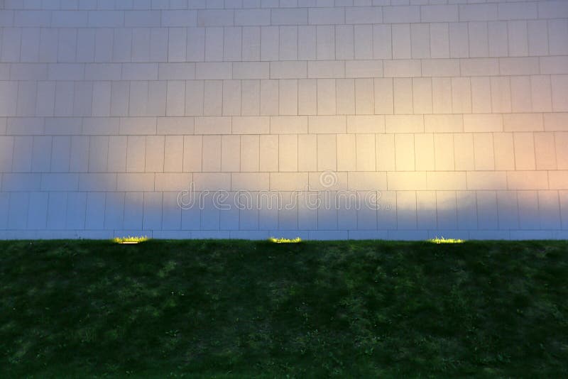 Highlighting the Wall of the Building at Night Stock Photo - Image of ...