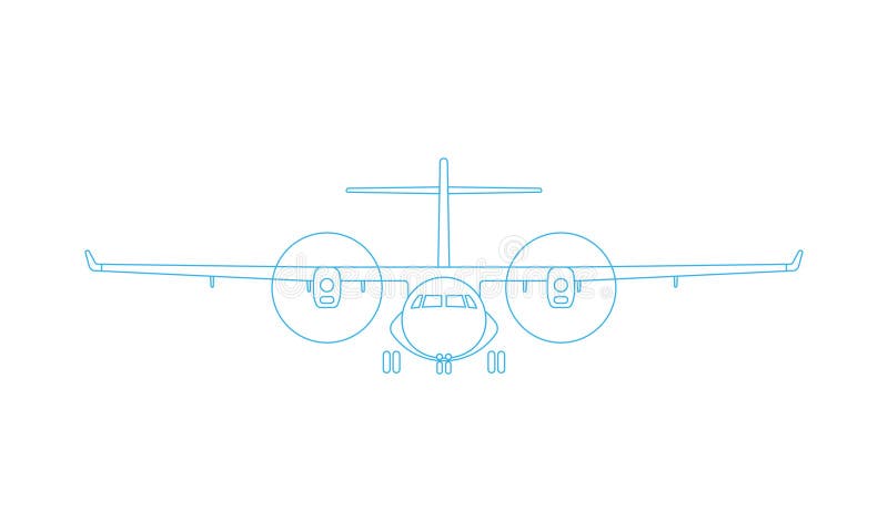 Front View Diagram of a Turboprop Aircraft. Stock Vector - Illustration ...