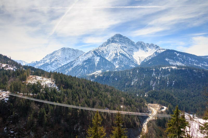 Highline 179 Pedestrian Suspension Bridge - Austria. Stock Photo ...