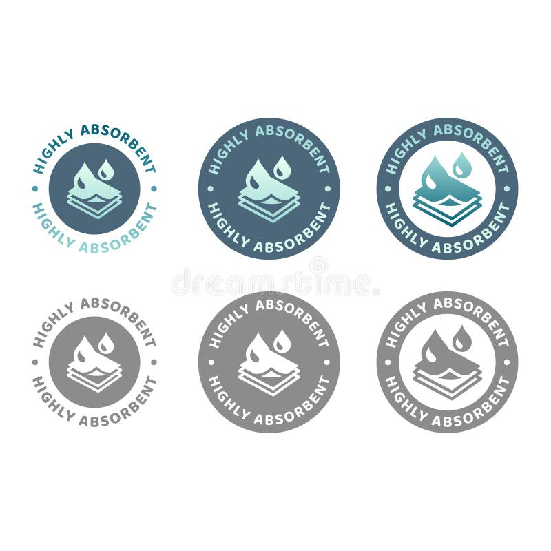Highly Absorbent Colorful Vector Label Set Stock Vector - Illustration ...