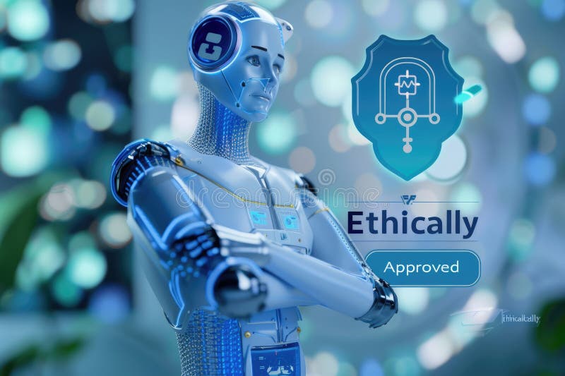 A Highly Advanced AI Robot with Ethical Approval, Thriving in a ...