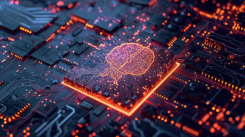 Highly Advanced Artificial Intelligence Microprocessor, Core of Modern ...