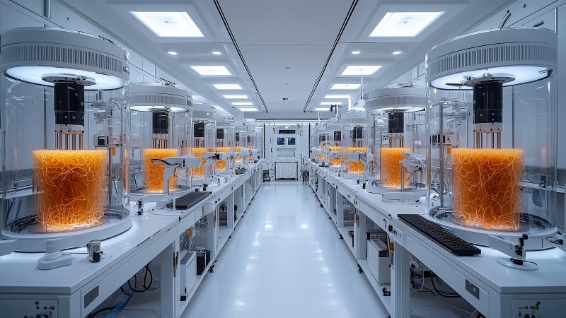 Futuristic Biomedical Engineering Laboratory Stock Illustration ...