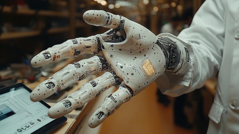 Advanced Bionic Hand with Futuristic Design Stock Illustration ...