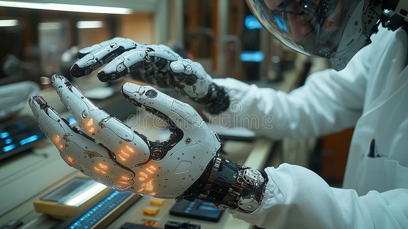 Advanced Bionic Hand with Futuristic Design Stock Illustration ...