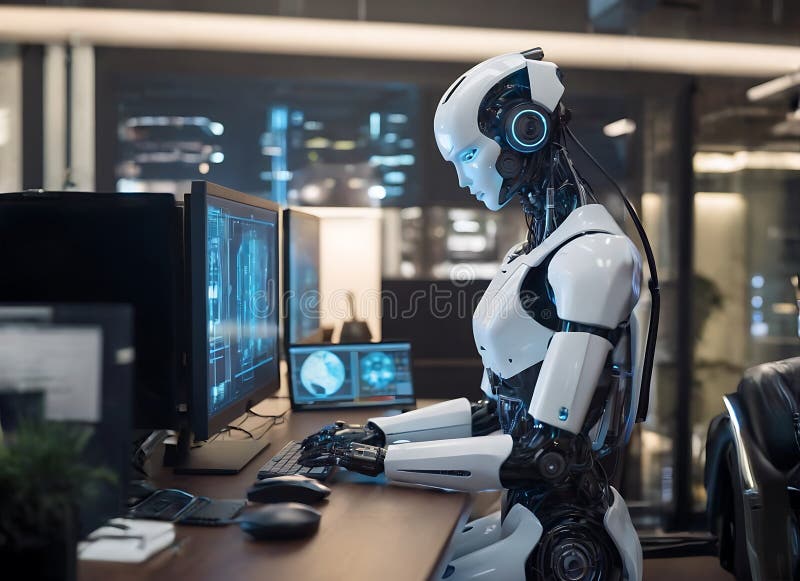 Advanced Artificial Intelligence Operative in Futuristic Tech Lab ...