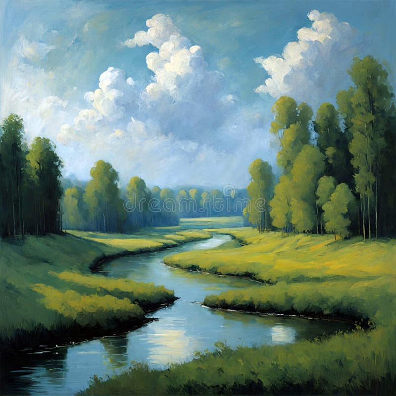 A Calm Stream Flows between the Forests. Editorial Photography - Image ...