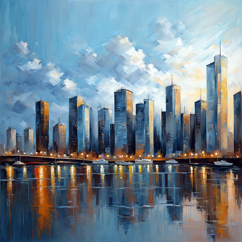 The City Above the Bay Hospitably Opened Its Arms Stock Illustration ...