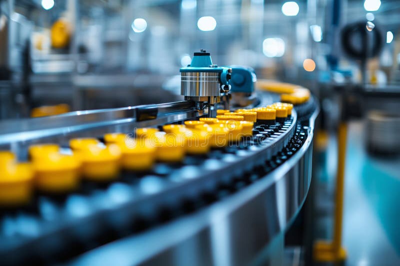 Modern Food Plant Processing Equipment in Action Showcasing Safety ...