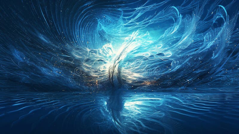 A Highly Complicated Digital Artwork of Waves and the Underwater World ...