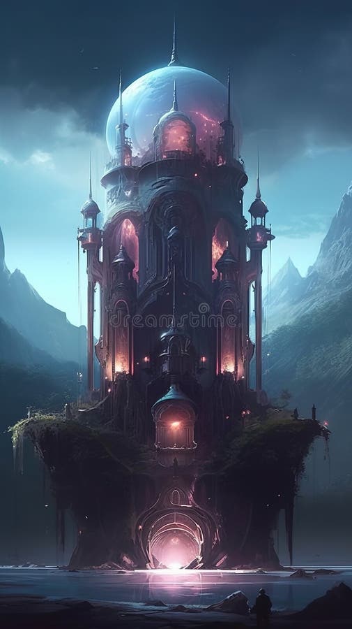 Highly creative cosmic art stock illustration. Illustration of sunset ...