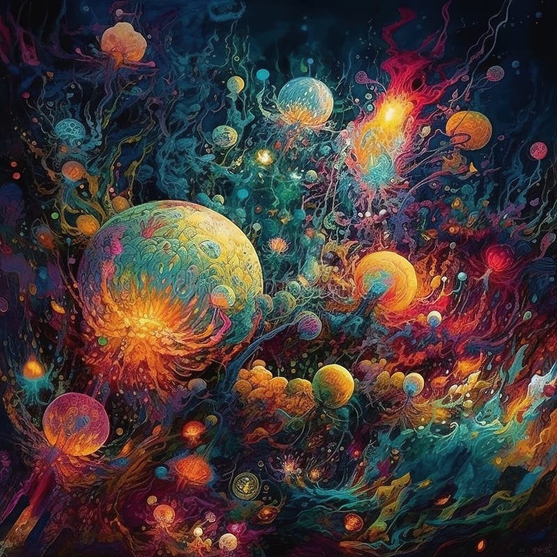 Highly creative cosmic art stock illustration. Illustration of night ...