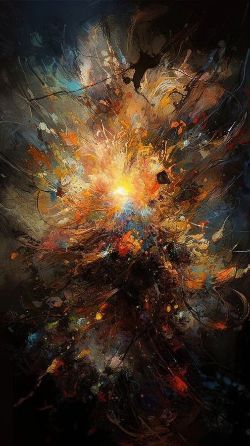 Highly creative cosmic art stock illustration. Illustration of orange ...